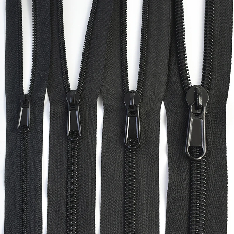 3-5-8-10-10M-Black-Code-Coil-Zippers-10Pcs-Zipper-Sliders-Clothes ...