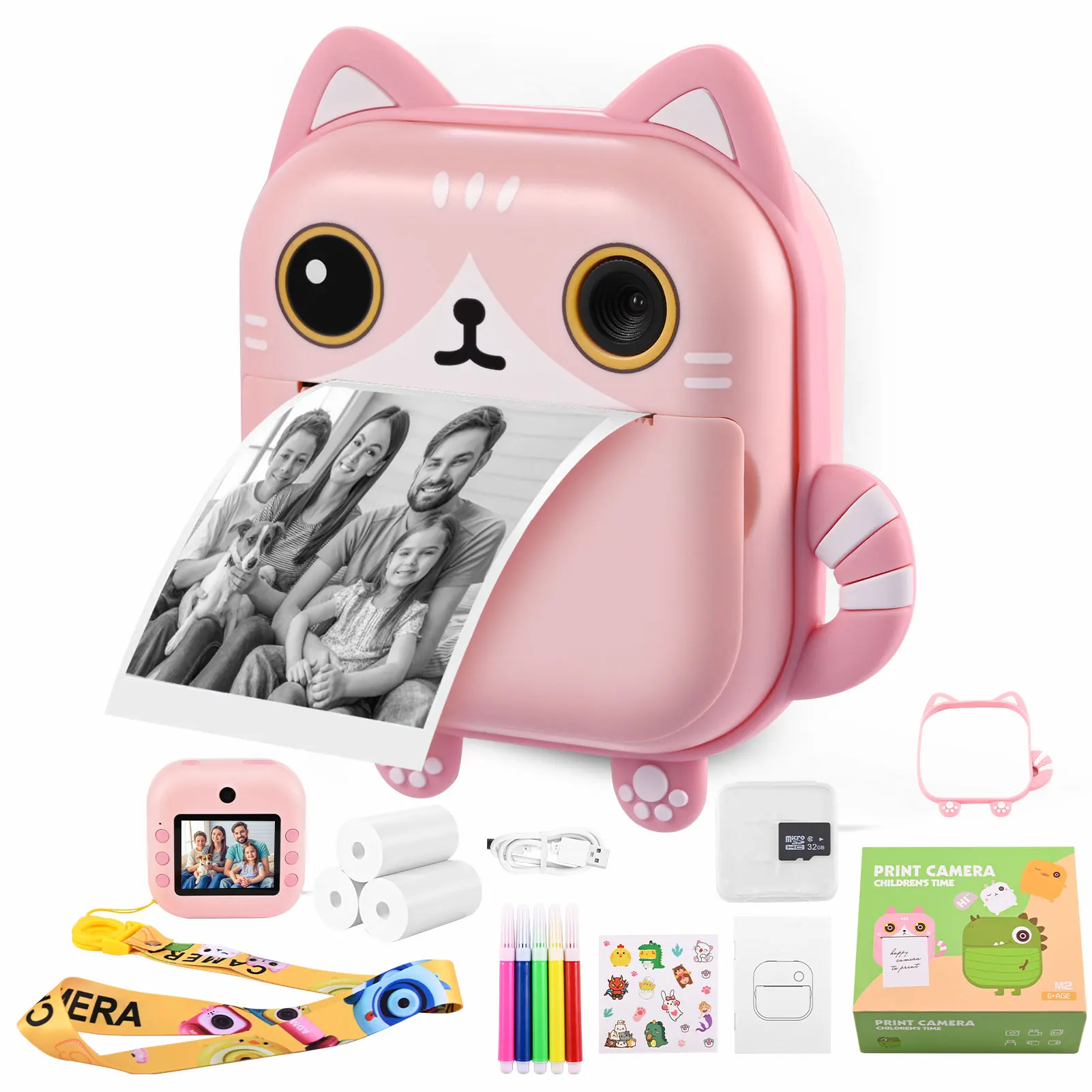 CNCBSR-Children-s-Instant-Print-Camera-With-Thermal-Printer-Kids ...
