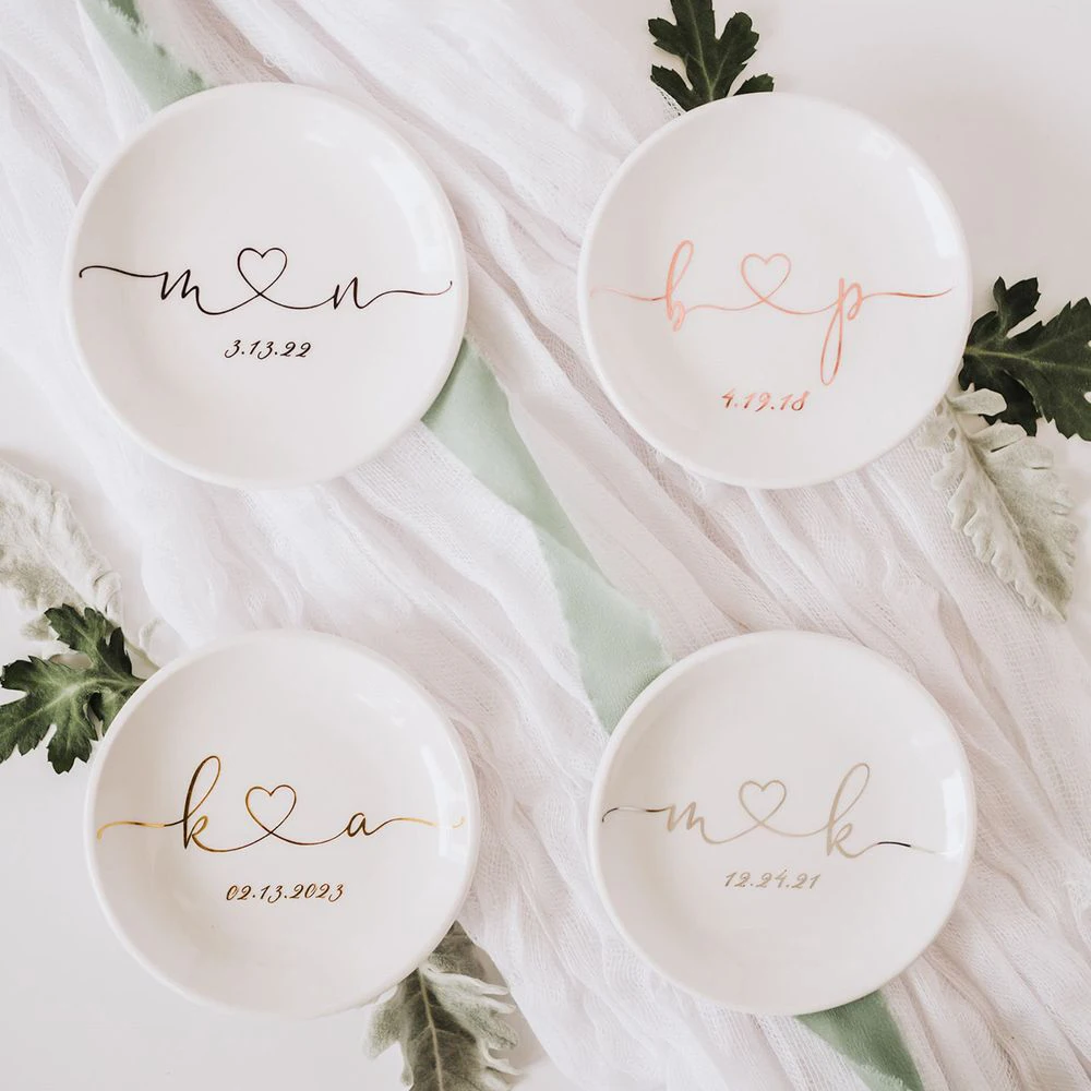 Personalized Trinket Dish Bridal Shower Gift for Her Wedding Engagement ...