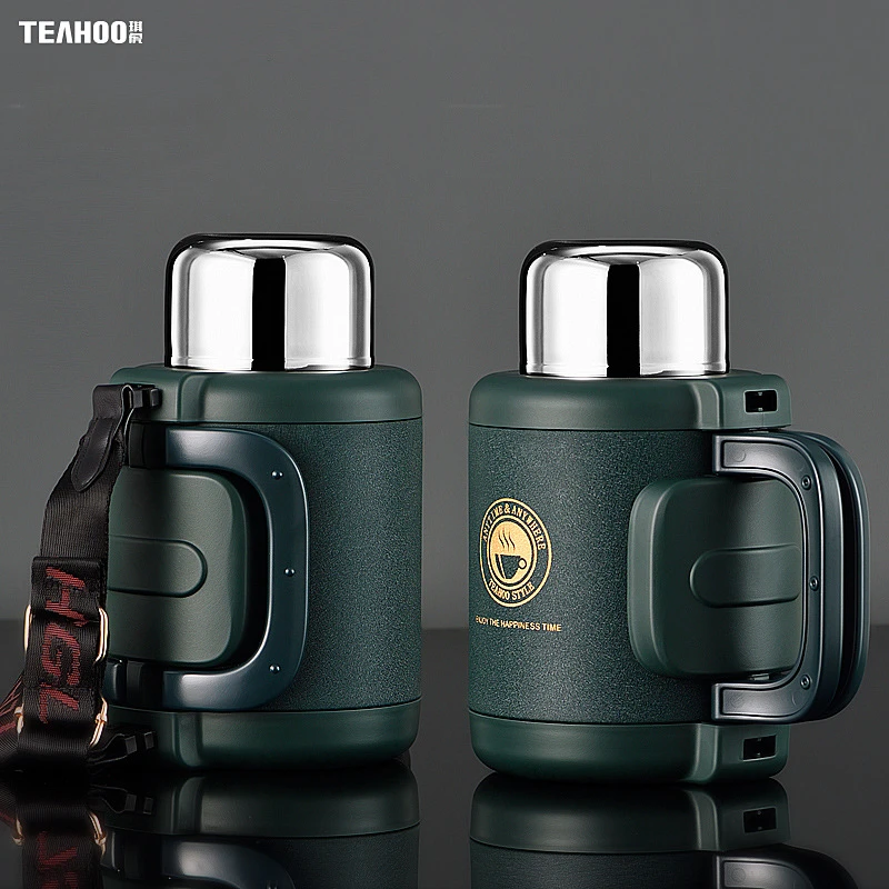 TEAHOO 커피 보온병 온도 디스플레이 316, 스테인레스 스틸 보온병 진공 플라스크, 커피 티용 대형 필터, 1500ml ...