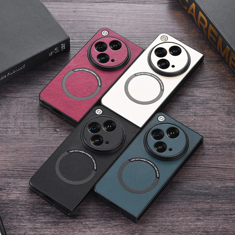 for-OnePlus-Open-Case-Magsafe-Luxury-Leather-Magnetic-Charging-Hard-PC ...