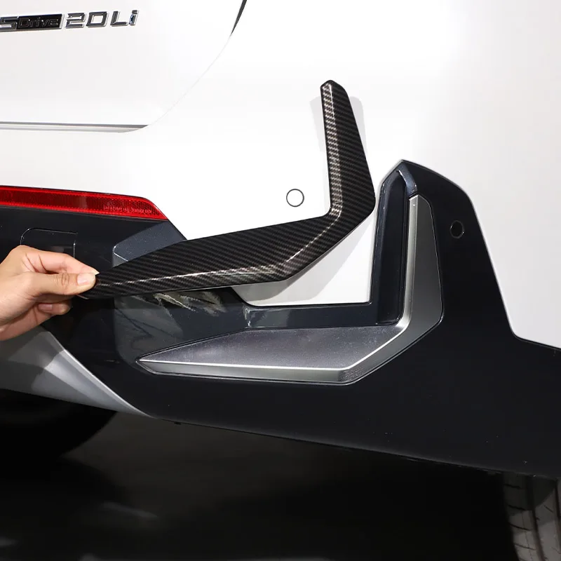 For-BMW-X1-U11-2023-2024-ABS-Carbon-Fiber-Black-Car-Rear-Bumper-Trim ...