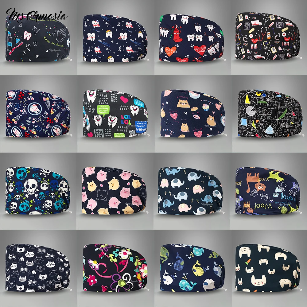 Scrub Cap Nurse Cartoon | Types Scrub Caps | Animal Scrub Caps ...