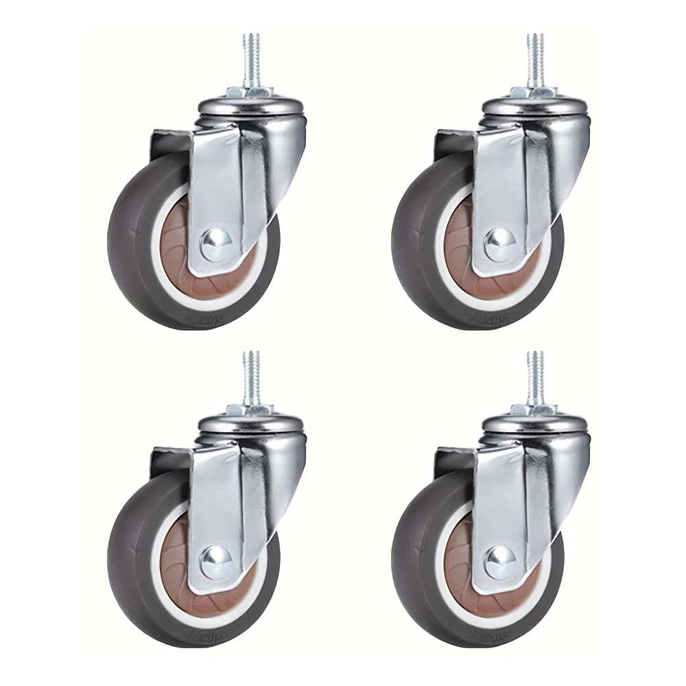 4Pcs-1-5-Inch-Stem-Caster-Wheels-TPR-Screw-Lever-Universal-Castors ...