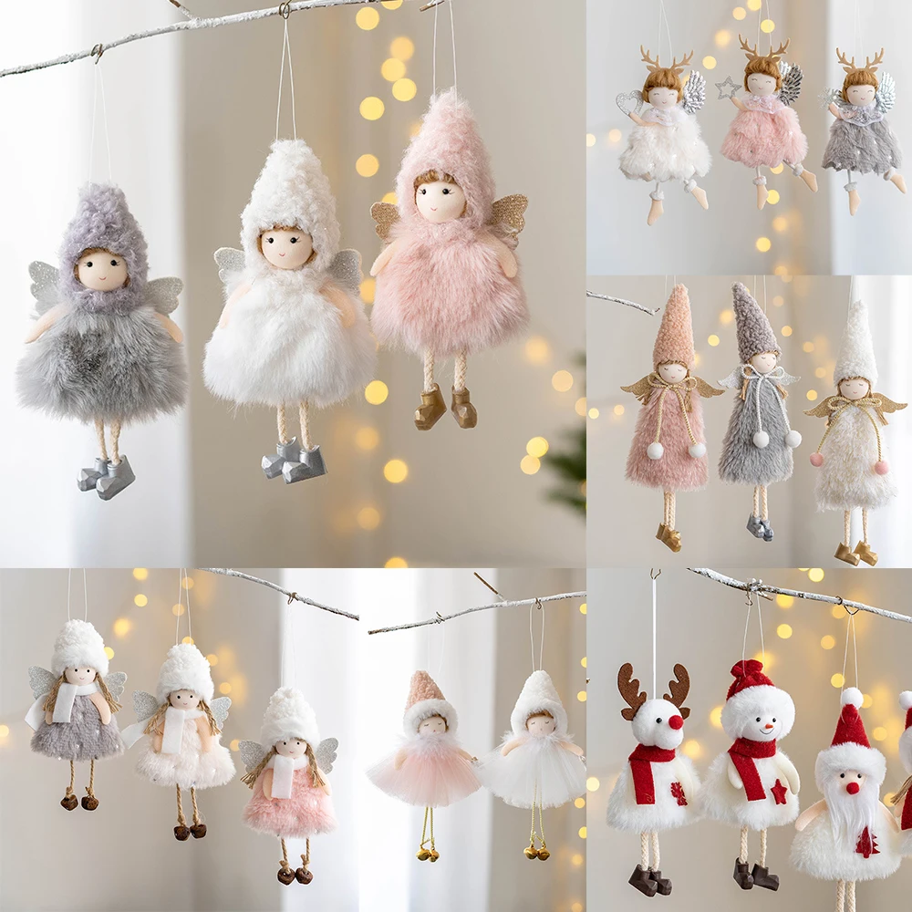 Christmas Angel Plush Pendant Faceless Doll Christmas Tree Ornaments ...