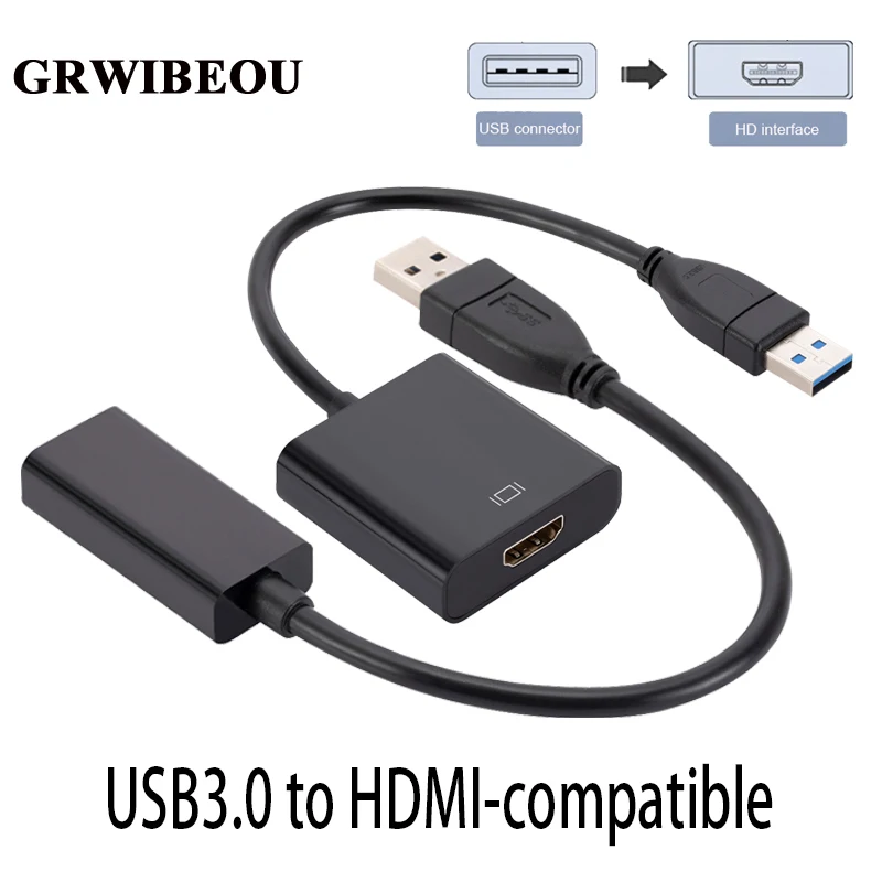 GRWIBEOU-Adaptador-USB-2-0-a-HDMI-Compatible-con-Multi-Monitor-1080P ...