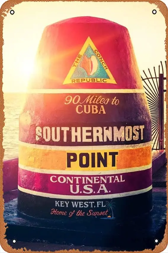 Tin-Sign-Vintage-Key-West-Florida-90-Miles-To-Cuba-Sign-Bar-Club-Family ...