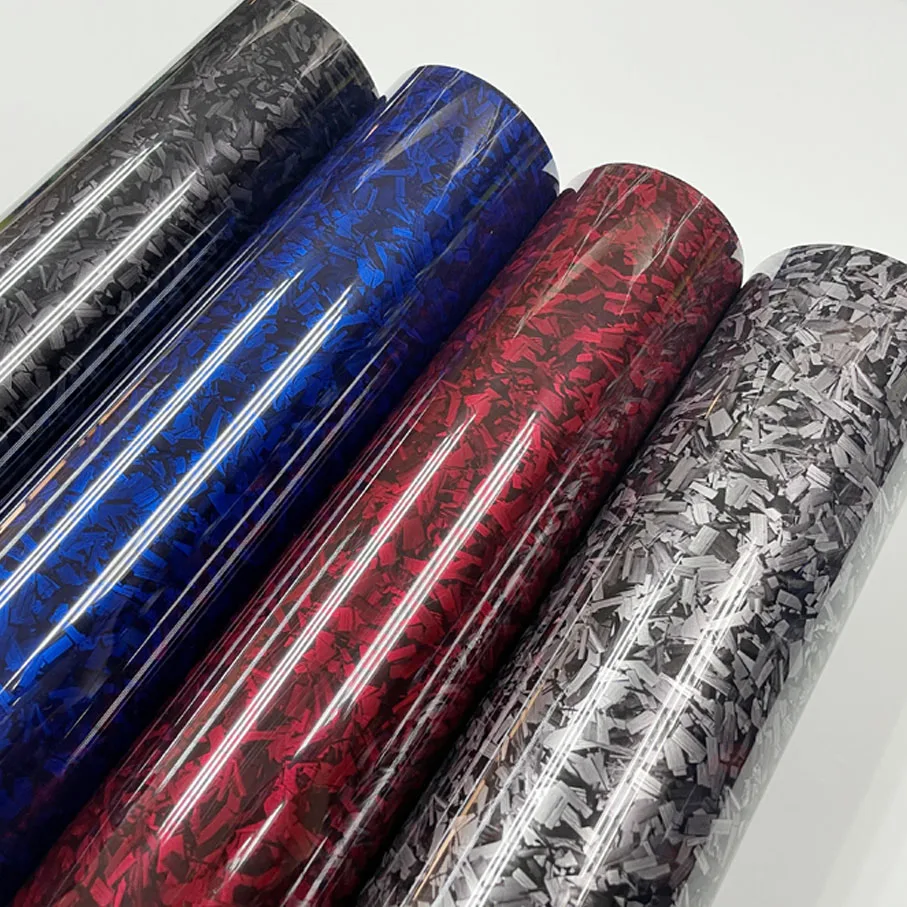 10-20-30-40-50x152cm-4-Colors-Glossy-Black-blue-red-grey-Forged-Carbon ...