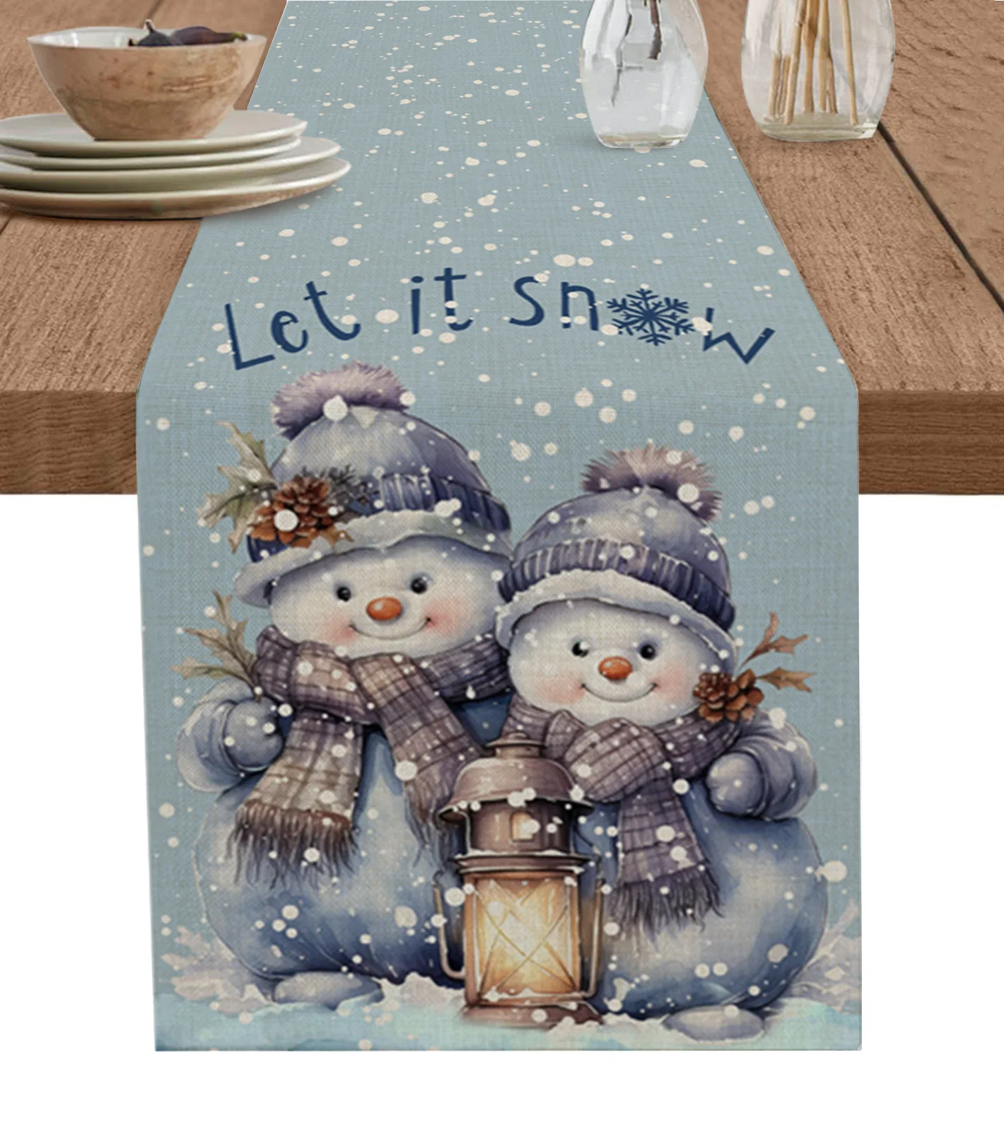 Christmas-Snowman-Snowflake-Table-Runner-Wedding-Decor-Table-Runner ...