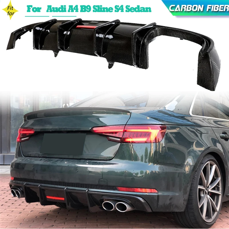 Carbon-Fiber-Rear-Diffuser-Lip-for-Audi-A4-B9-Sline-S4-Sedan-Sport ...
