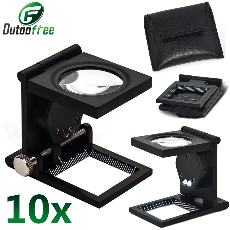 Mini-lupas-de-bolsillo-plegables-probador-de-lino-de-lente-plegable-10x ...