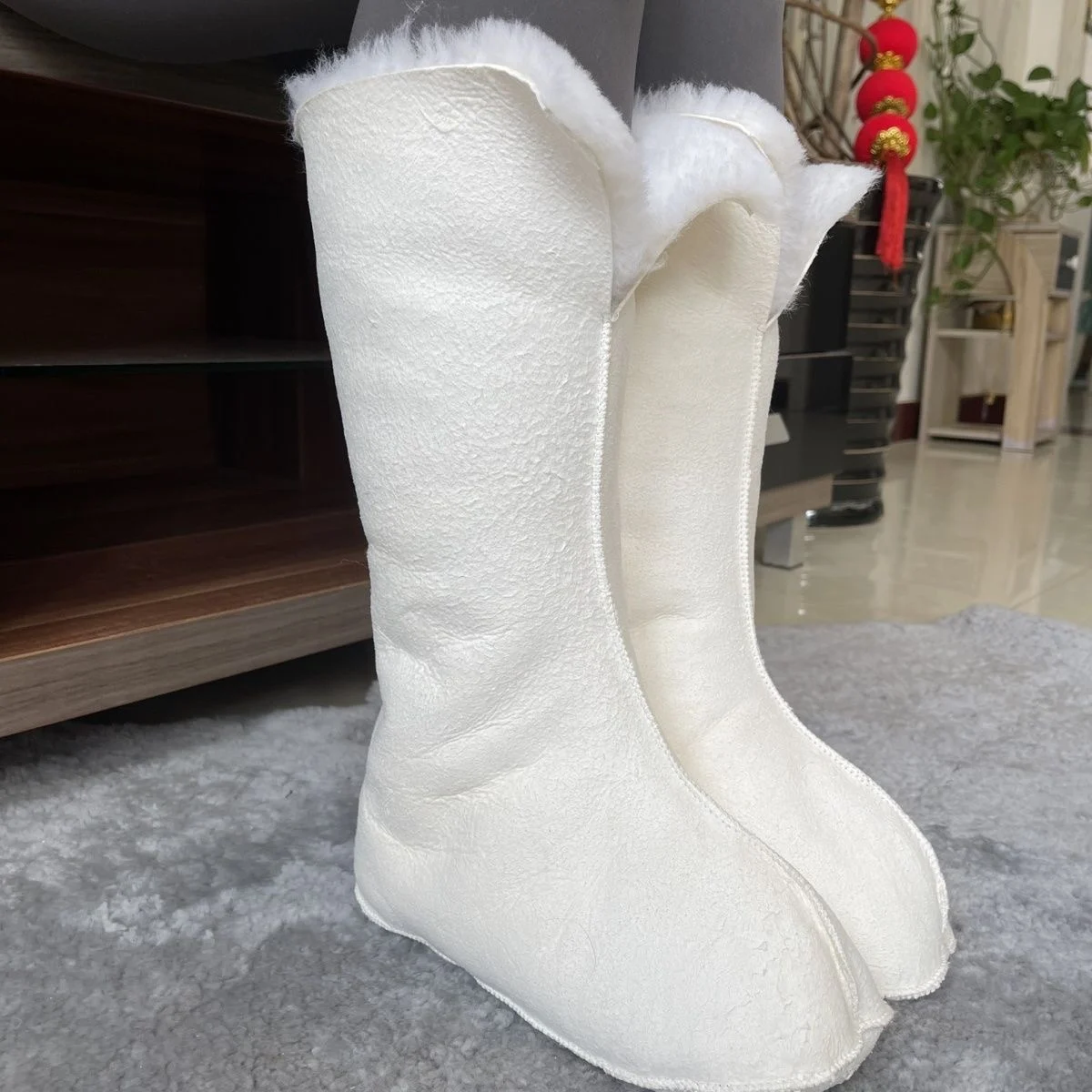Real-sheepskin-fur-socks-foot-injury-insulation-natural-thickened-warm ...