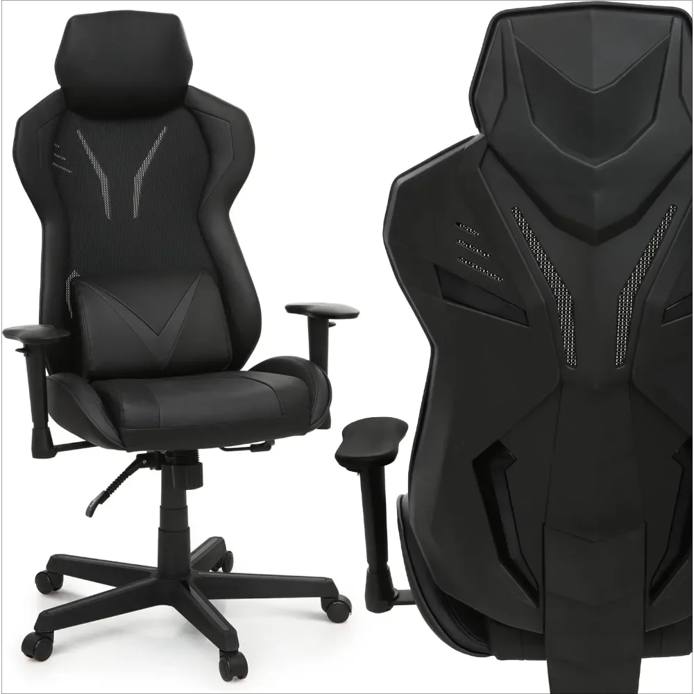 Gaming-Chair-with-Lumbar-Support-and-Armrests-Racing-Style-Adjustable ...