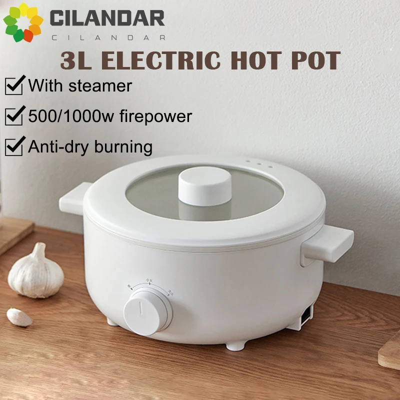 Multifunctional electric hot pot household 2/3L integrated student dormitory small electric ...