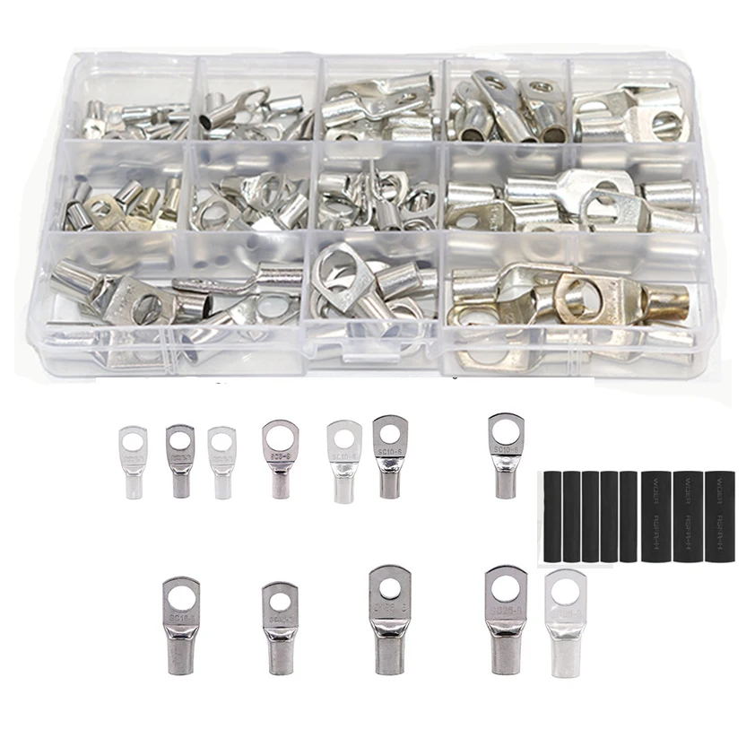 100PCS-Ring-Terminal-Cable-Shoes-Lugs-4-25mm2-Tinned-Copper-Lug-Wire ...