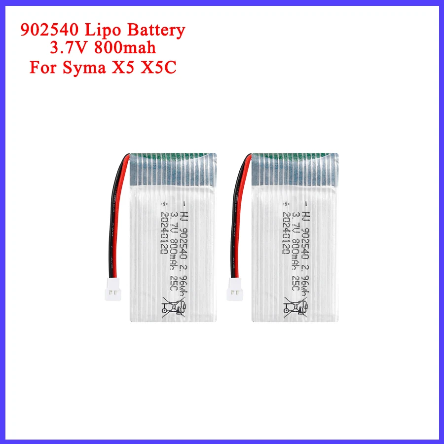 902540 Lipo Battery 3.7V 800mAh 25C For Syma X5 X5C X5S X5SC X5HW X5HC ...