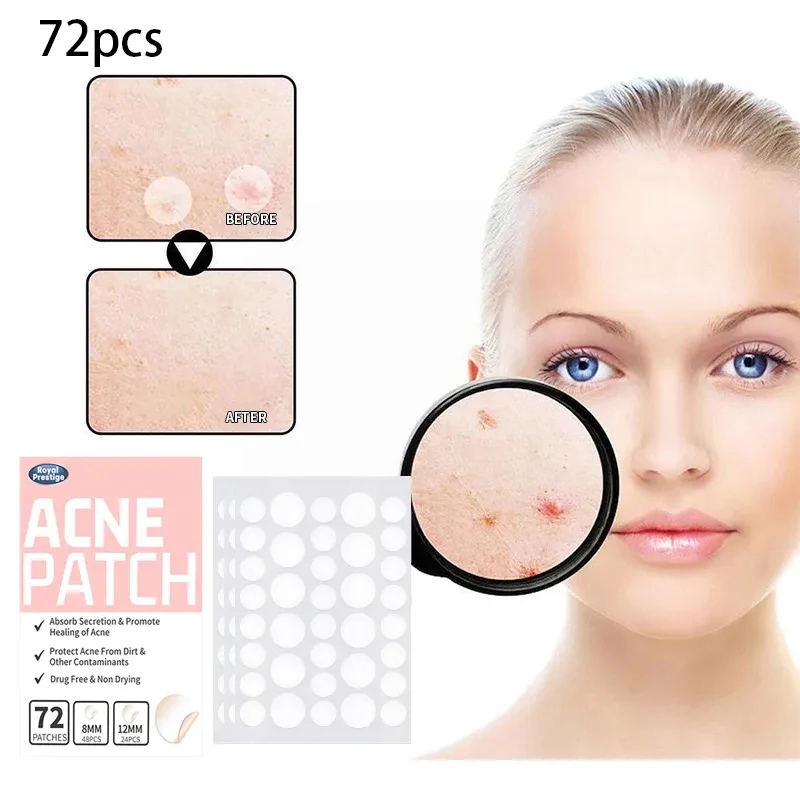 72Pcs-Invisible-Acne-Patches-Removal-Pimple-Anti-Acne-Hydrocolloid ...