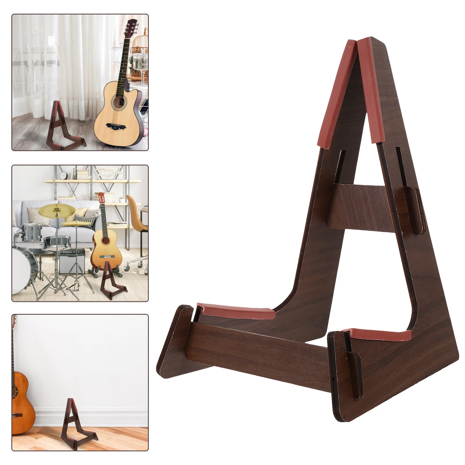 Guitar Stand Floor Rack Bracket Holder Wooden Display Banjo Electric ...