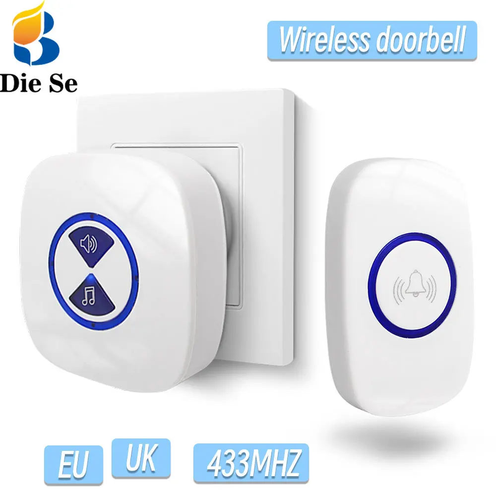 Wireless 433mhz Rf Outdoor Doorbell 100M Waterproof Door Bell ...