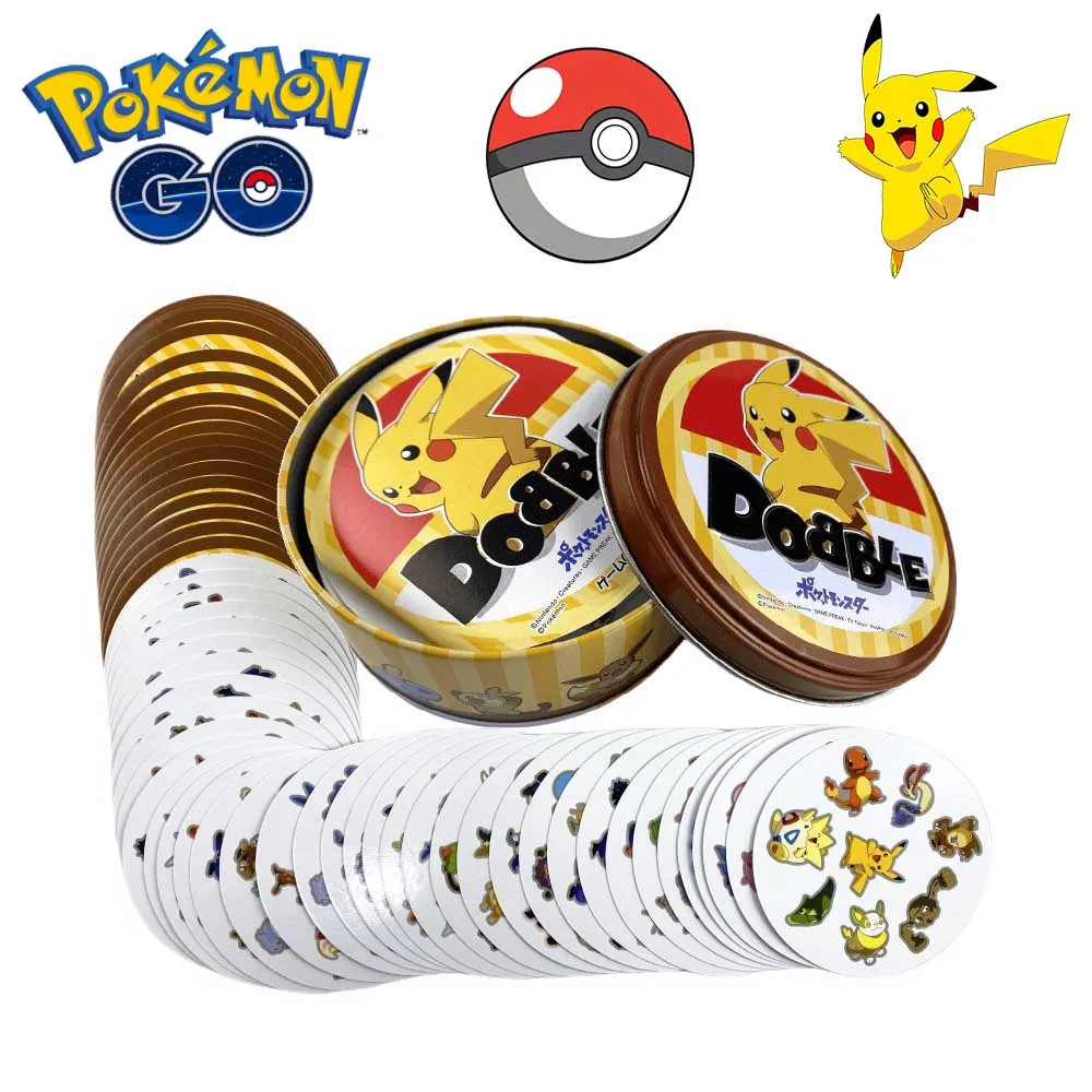 Pokemon-Dobble-Game-Cards-for-Kids-Spot-It-Pikachu-Metal-Box-Brinquedo ...