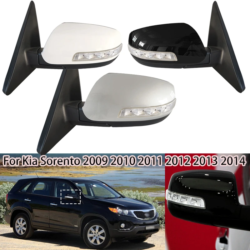 Car 9 Wire Rearview Mirror Assembly For Kia Sorento 2009-2014 With Turn ...