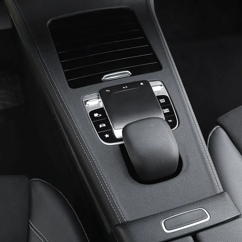 Car Center Console Leather Style Panel Cover Trim Panel Frame For Mercedes Benz A B CLA GLA GLB ...