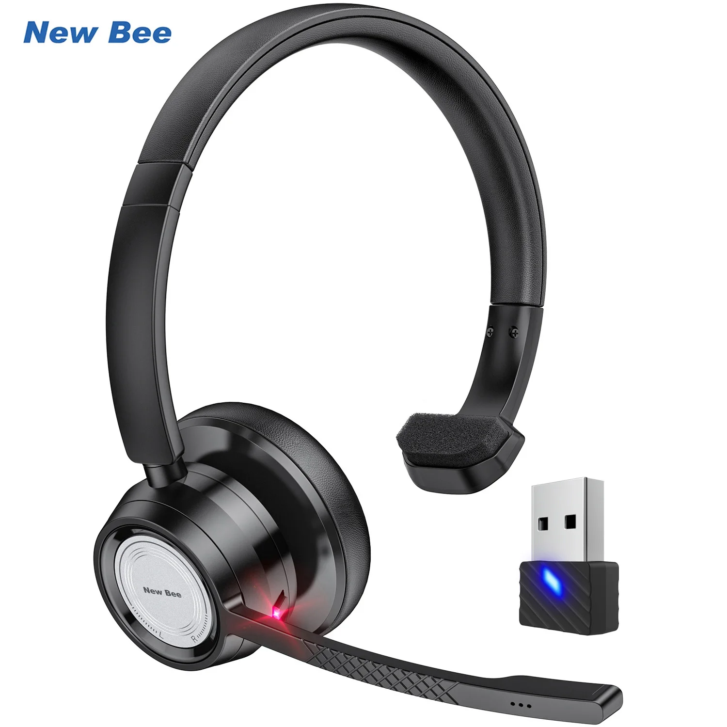 New-Bee-BH60-Bluetooth-Headset-V5-0-With-Mute-Mic-Wireless-Headphone ...