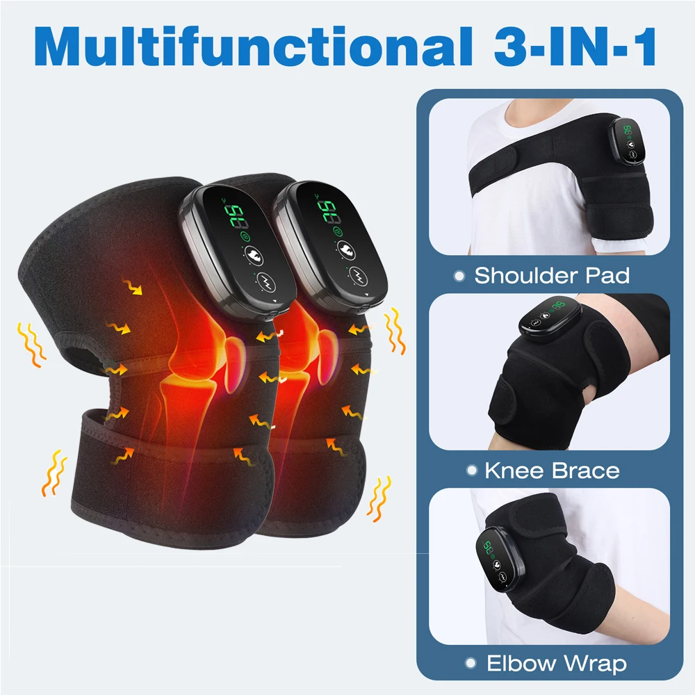 Electric-Heating-Vibration-Therapy-Pad-Knee-Elbow-Leg-Arthritis-Massage ...