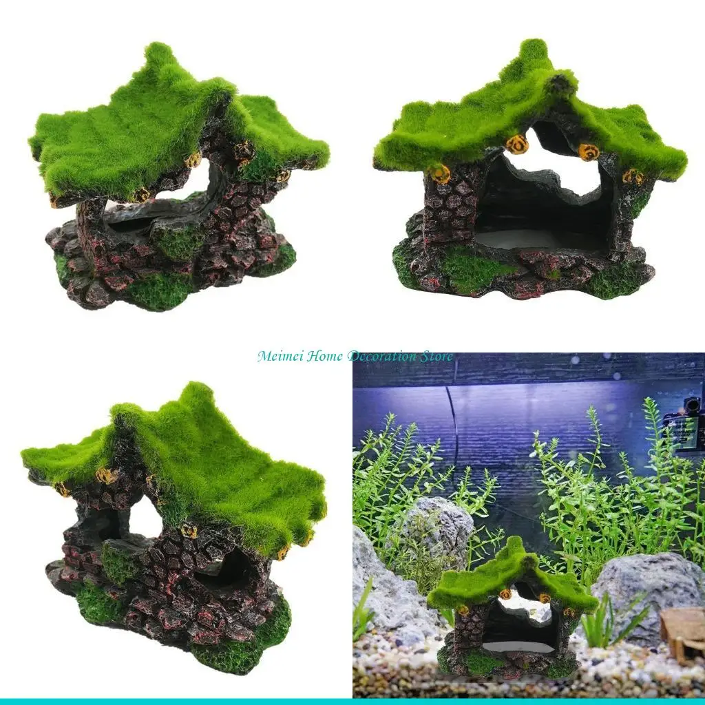 H7BF Resin Aquarium Decorations for FishTank House Aquarium Ornament ...