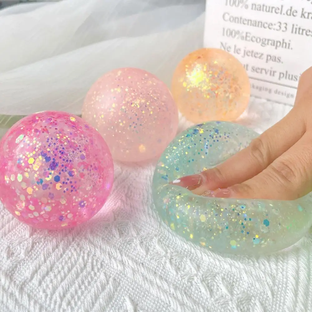 Balle-anti-stress-en-TPR-doux-paillettes-rebond-lent-boule-de-maltose ...
