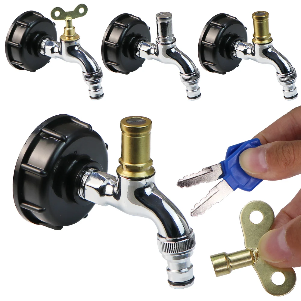 1set-1-2-Anti-theft-Lock-Key-Taps-IBC-Water-Tank-Adapter-Faucet-Alloy ...