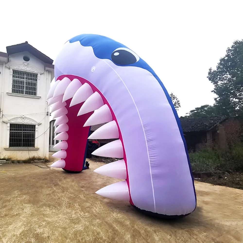 Custom Outdoor Activity Inflatable Shark Mouth Arch With Blower ...