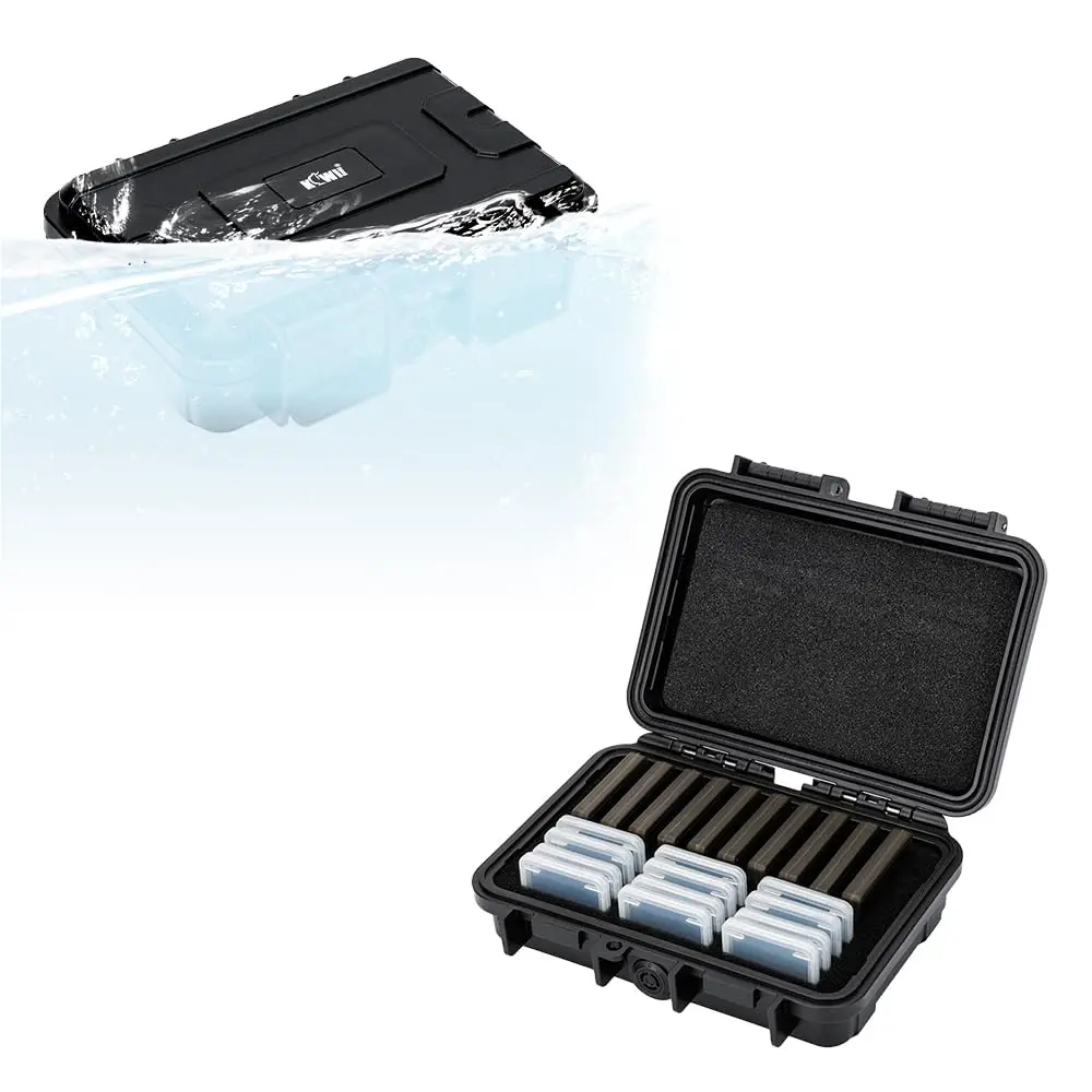 22 Slots SD CF Memory Card Case IP67 Waterproof with Individual Card ...