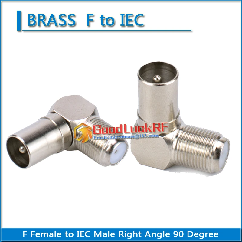 1X Pcs F To IEC DVB-T TV PAL Connector Socket F Female to IEC Male Plug ...