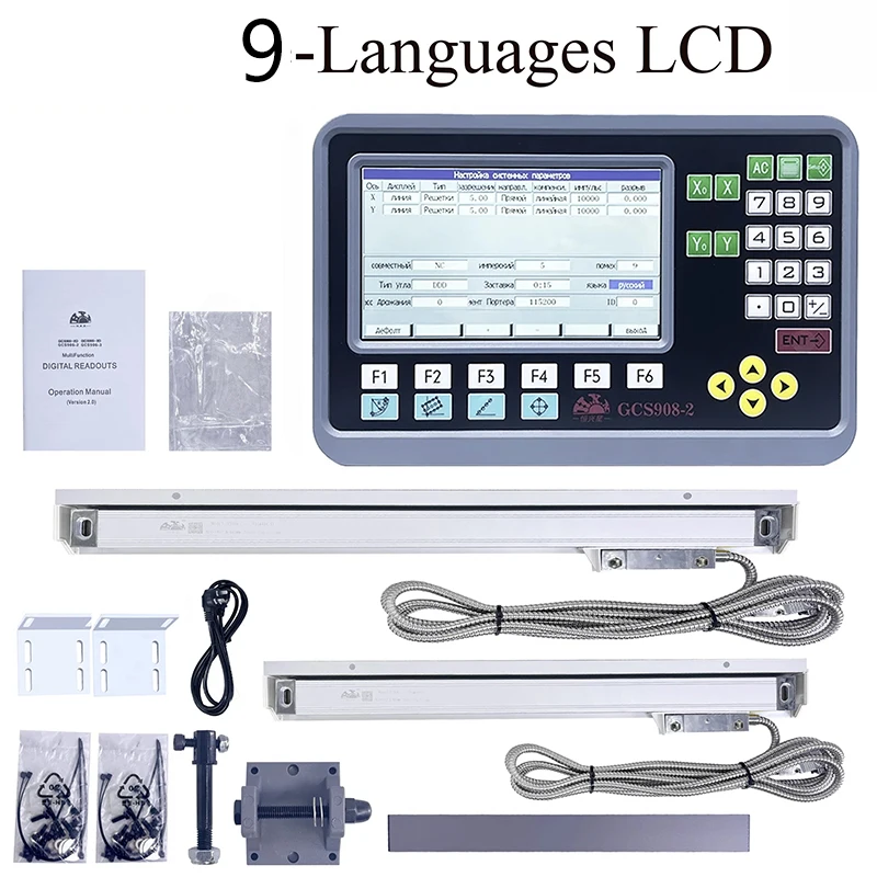 Multilingual-2-Axis-LCD-DRO-Kit-GCS908-Turning-Lathe-Milling-Digital-Readout-Display-Linear ...