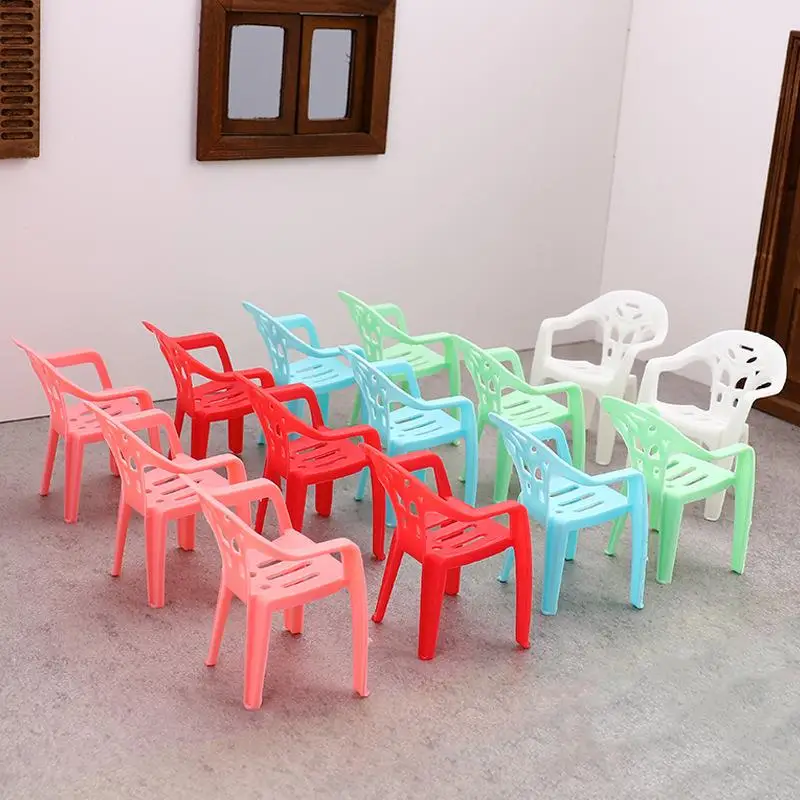 4PCS Mini Support Miniature Armchair Plastic Backrest Chairs For 1/6 ...