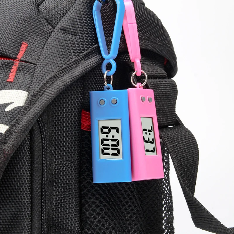 Student-Electronic-Clock-Keychain-Electronic-Oval-Watch-Mini-Digital ...