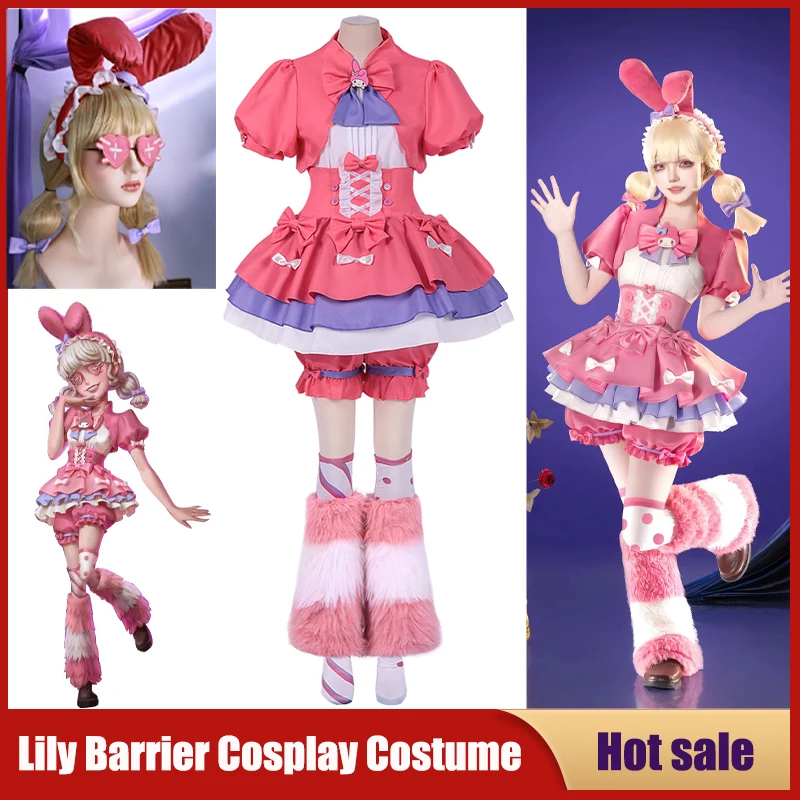 Game Identity V Cheerleader Costume Lily Barrier Cosplay Cute Pink ...