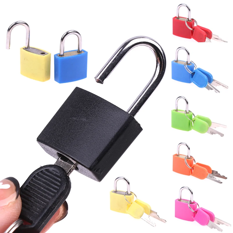 1set-Lock-With-2-Keys-7-Color-Small-Mini-Strong-Steel-Padlock-Travel ...