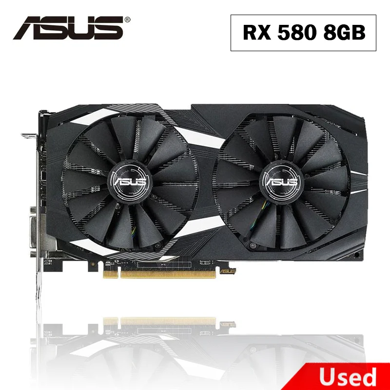 Used ASUS Graphics Cards AMD RX 580 8GB GDDR5 GPU Video Card 256Bit PCI ...