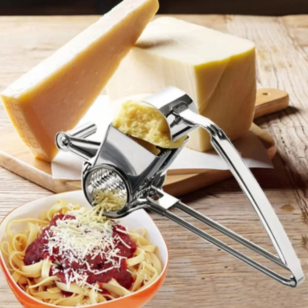 1PC stainless steel cheese grater, hand cranked rotating cheese grater ...