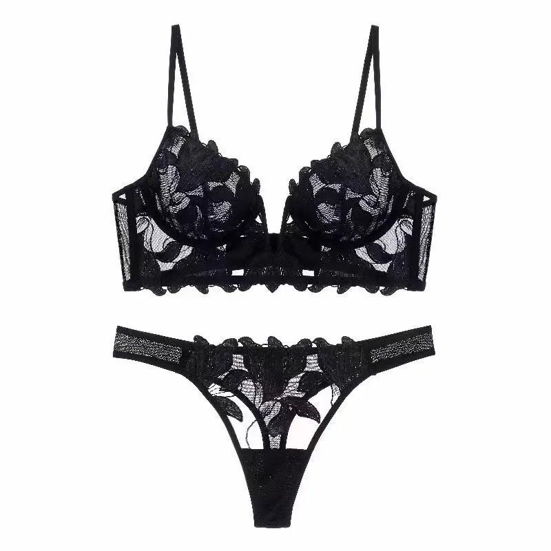 Women Lace Lingerie Set Elegant Sexy Bra Set See Through Underwear ...