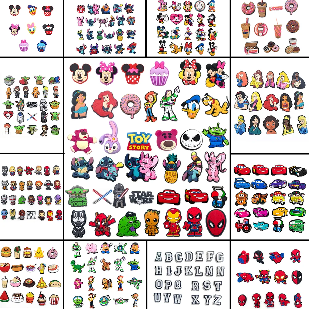 Hot Disney jibz cartoon Mickey Marvel wholesale Shoe Charms cute DIY ...