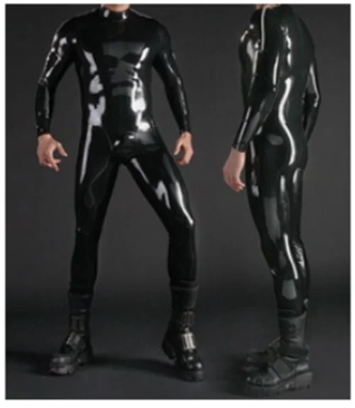 Latex 100 Rubber Unisex Suit Wetlook Black Catsuit 0 4mm Gummi Cosplay