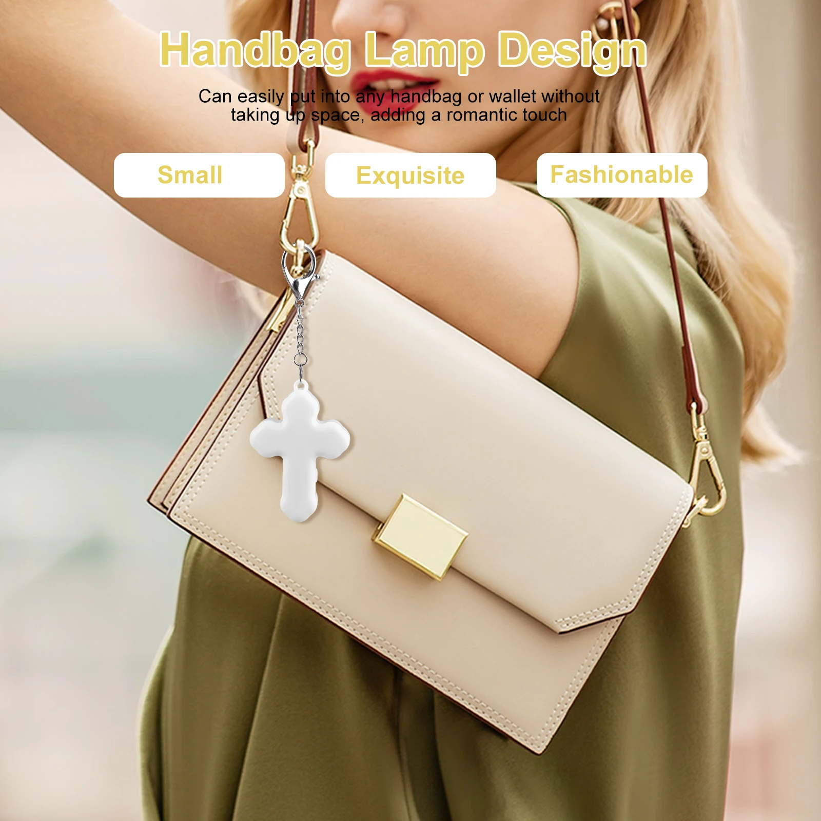 1/2/3Pcs Handbag Purse Lamp Rechargeable Handbag Night Light Cross ...