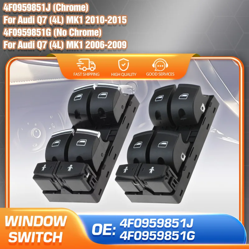 Car Window Master Switch Glass Lifter Button For Audi Q7 4L 2006 2007 ...