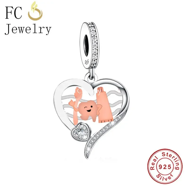 Fit-Original-Pandora-Charm-Bracelet-925-Silver-Tooth-Toothbrush ...