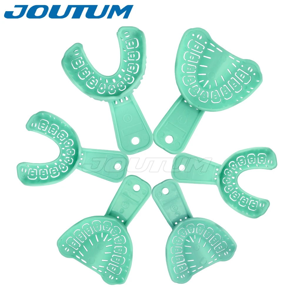 6Pcs/Set Dental Impression Plastic Tray S/M/L Dental Implant Tray Full ...