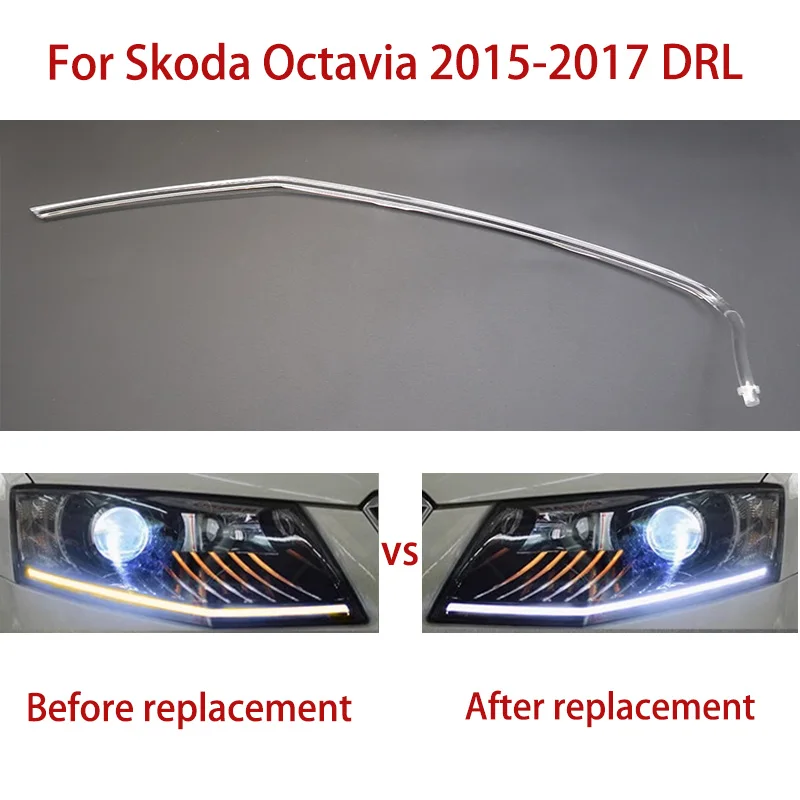 For Skoda Octavia 2015-2017 Daytime Running Light Car Headlight DRL ...