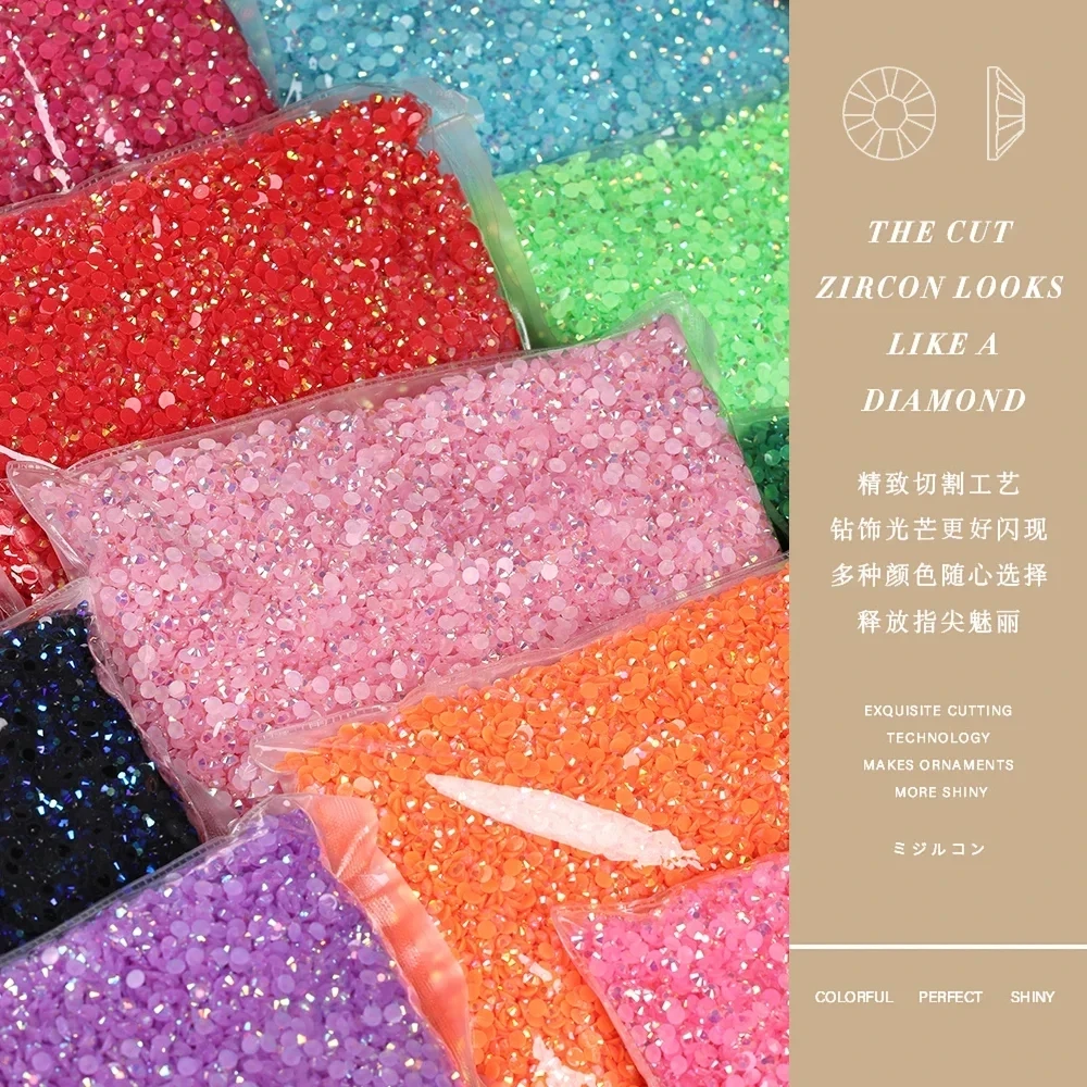 Bulk-Wholesale-2-6mm-Jelly-AB-Resin-Non-Hot-Fix-Rhinestones-Flat-Back ...